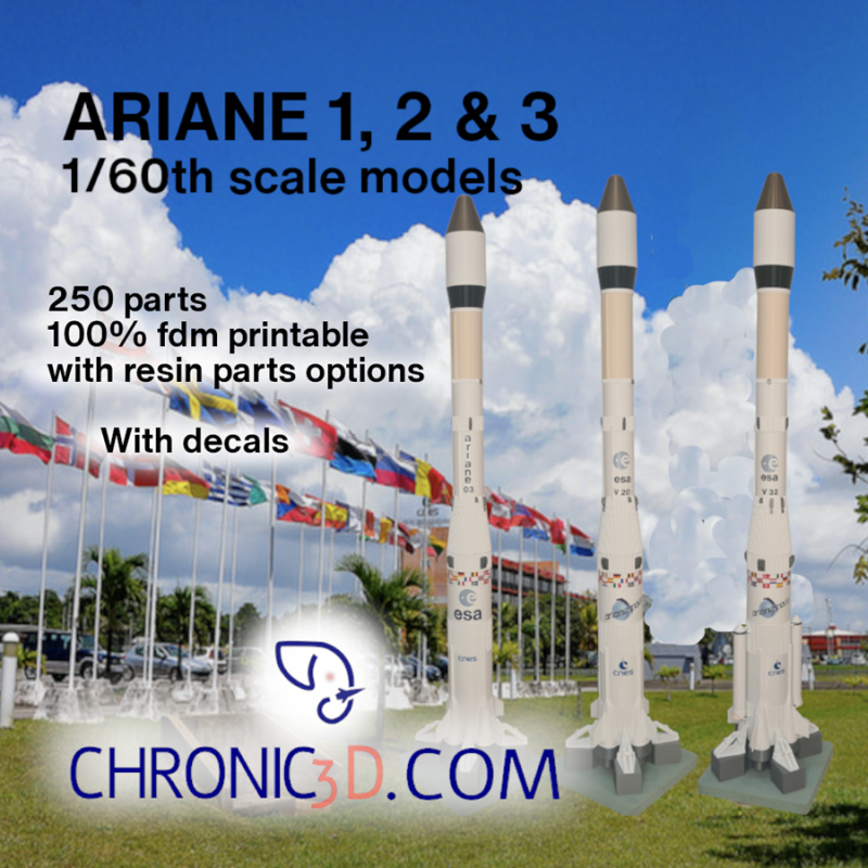 3D Printed ARTEMIS 2 1/200 th scale model of SLS launcher