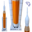 3D Printed ARTEMIS 2 1/200 th scale model of SLS launcher
